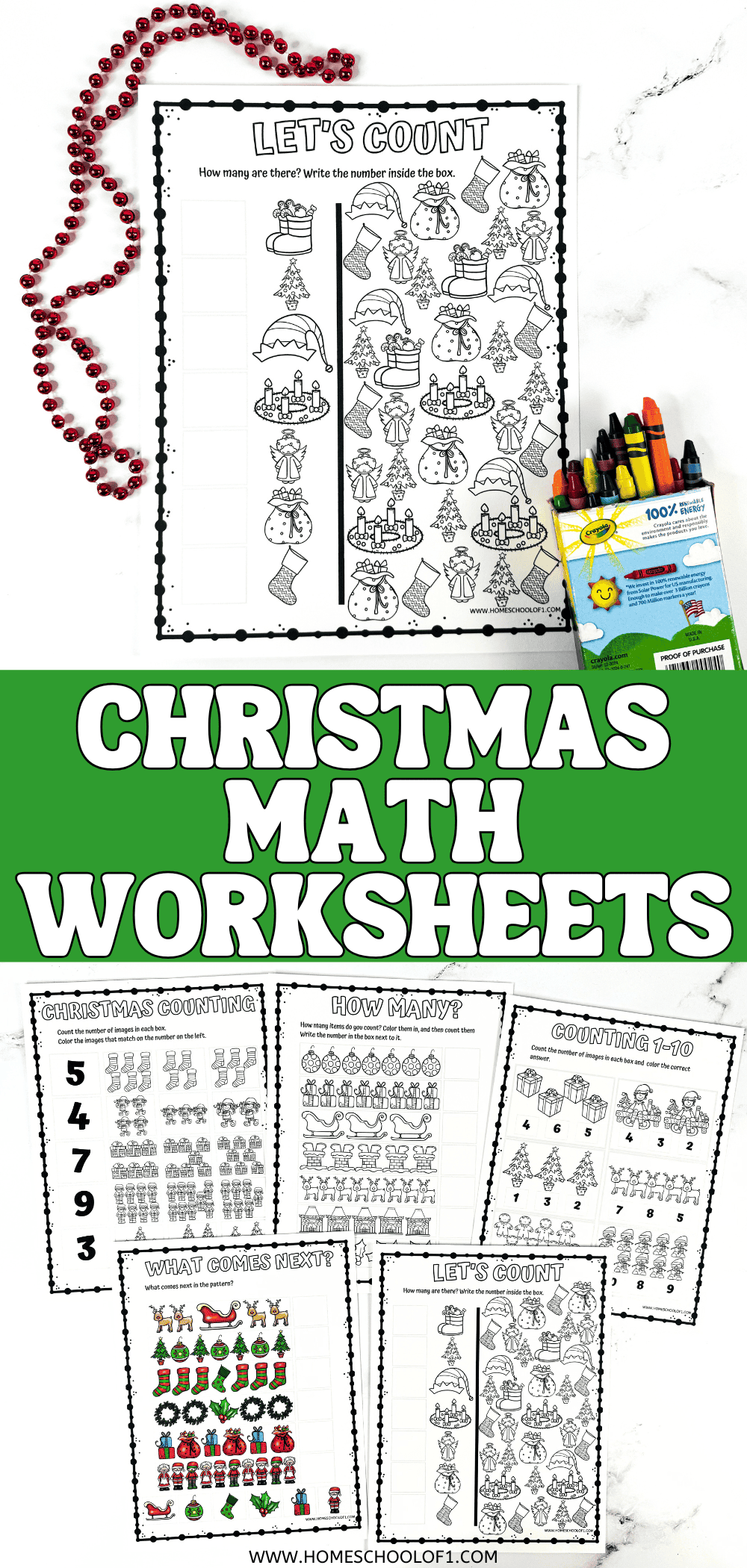 Free Christmas Math Worksheets For Kindergarten