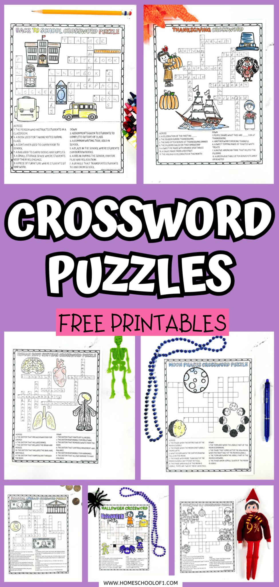 17 Themed Free Printable Crossword Puzzles For Kids
