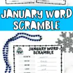 Free January Word Scramble Printable