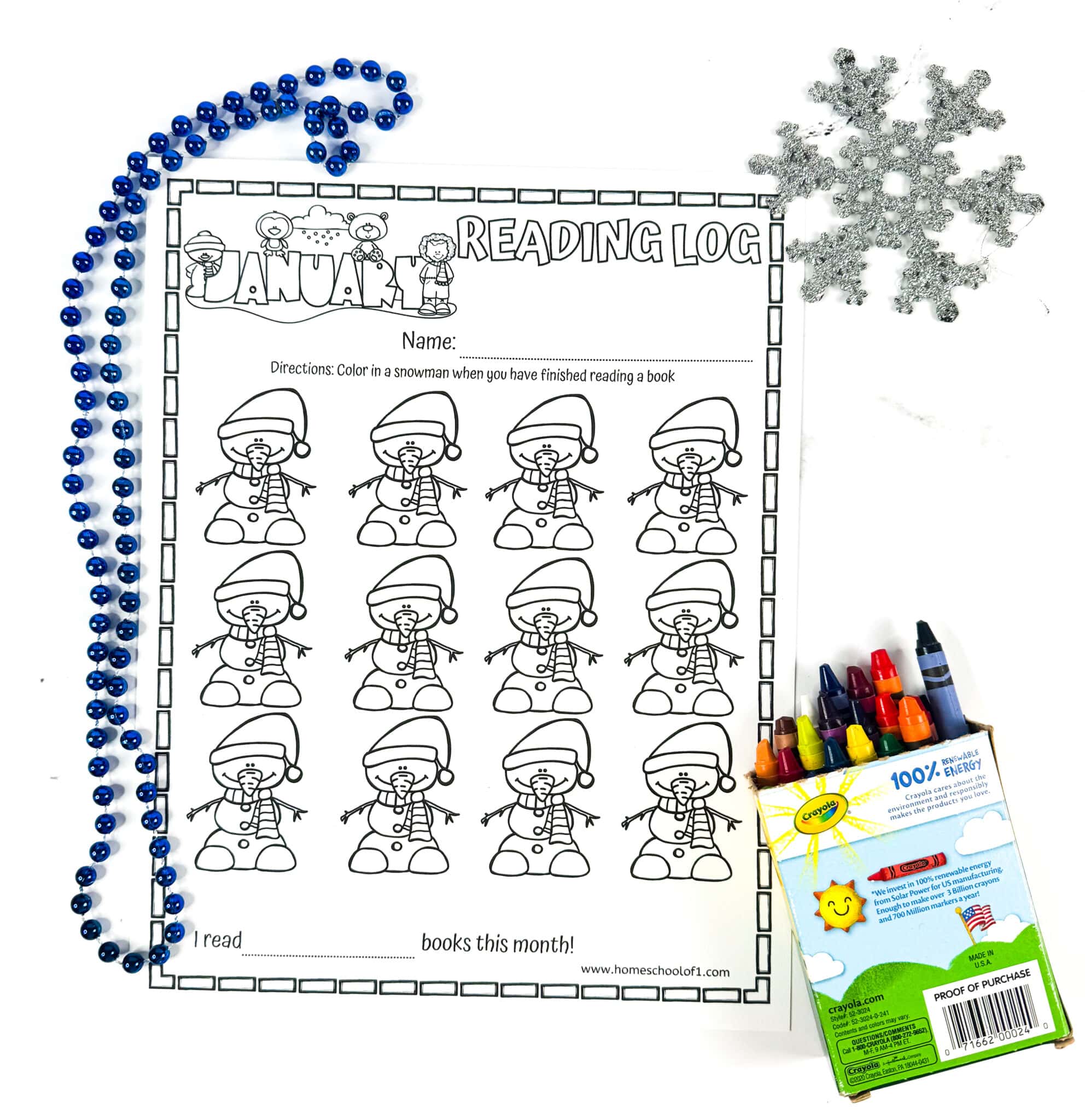 Free January Reading Log Printable