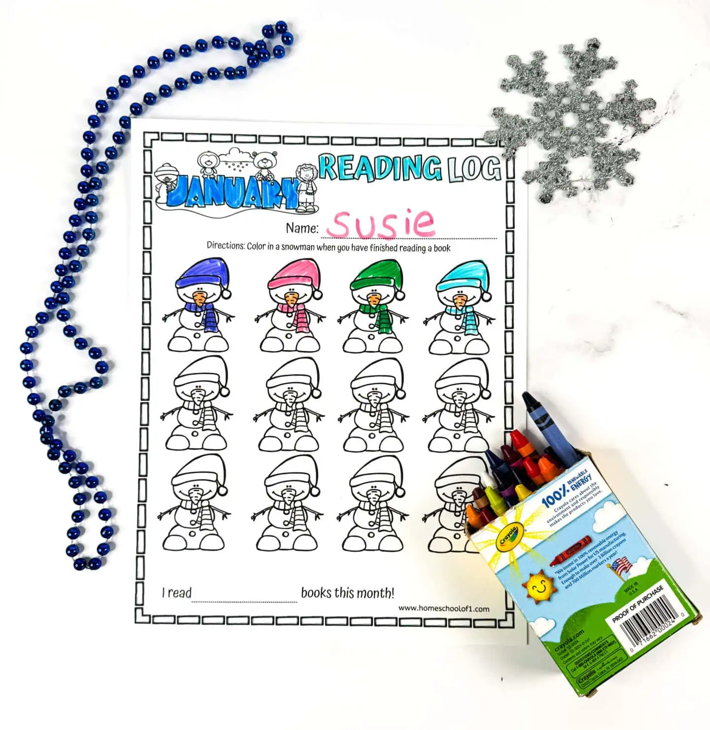 Free January Reading Log Printable