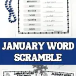 Free January Word Scramble Printable