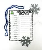 Free January Word Scramble Printable