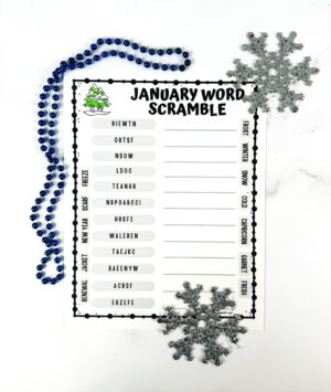 Free January Word Scramble Printable