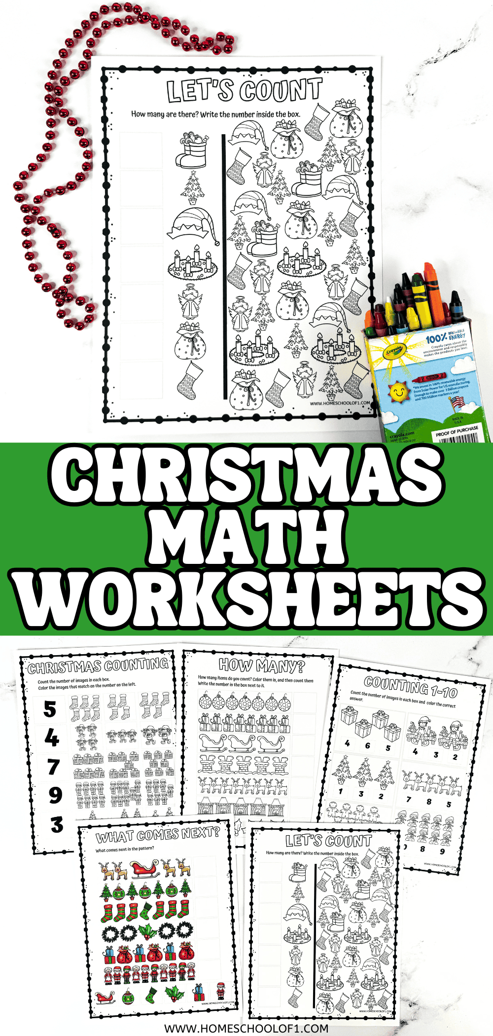 Free Christmas Math Worksheets For Kindergarten