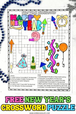 Free New Year Crossword Puzzle Printable