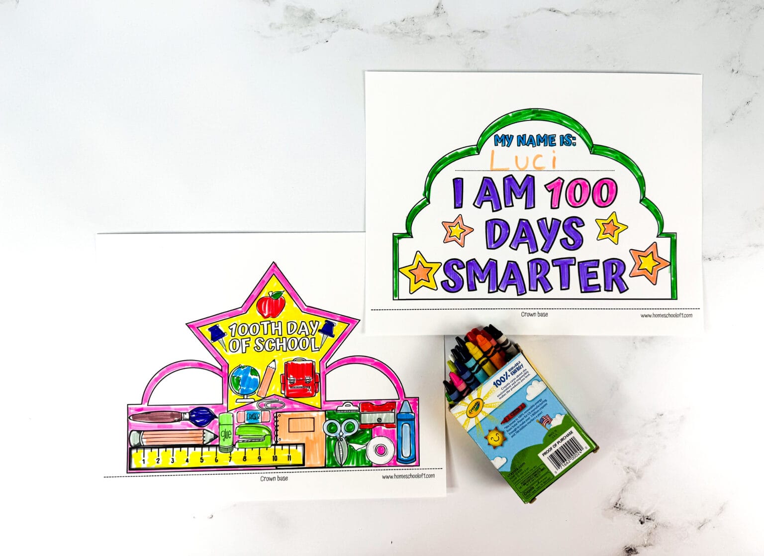 100th Day of School Crown Free Printable