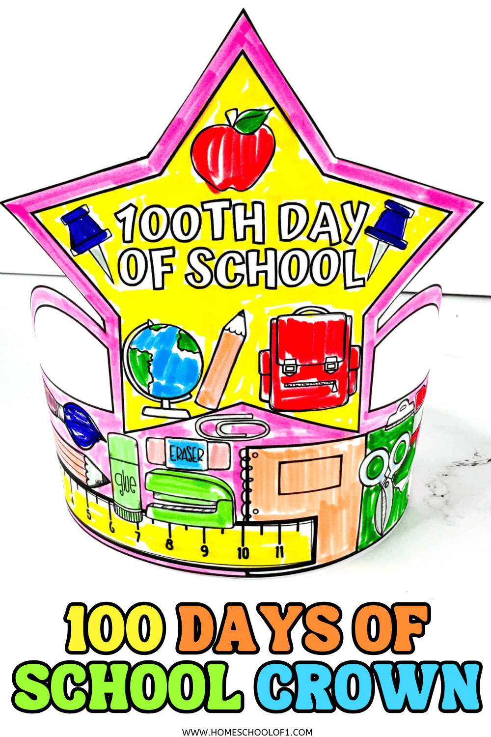 100th Day of School Crown Free Printable