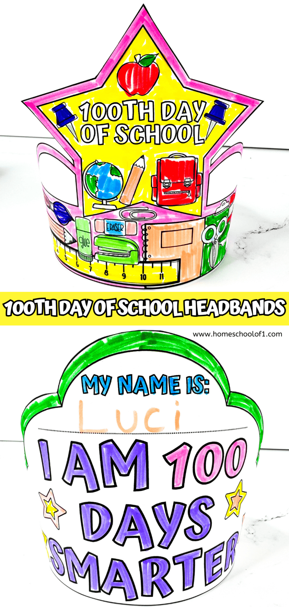 100th Day of School Crown Free Printable