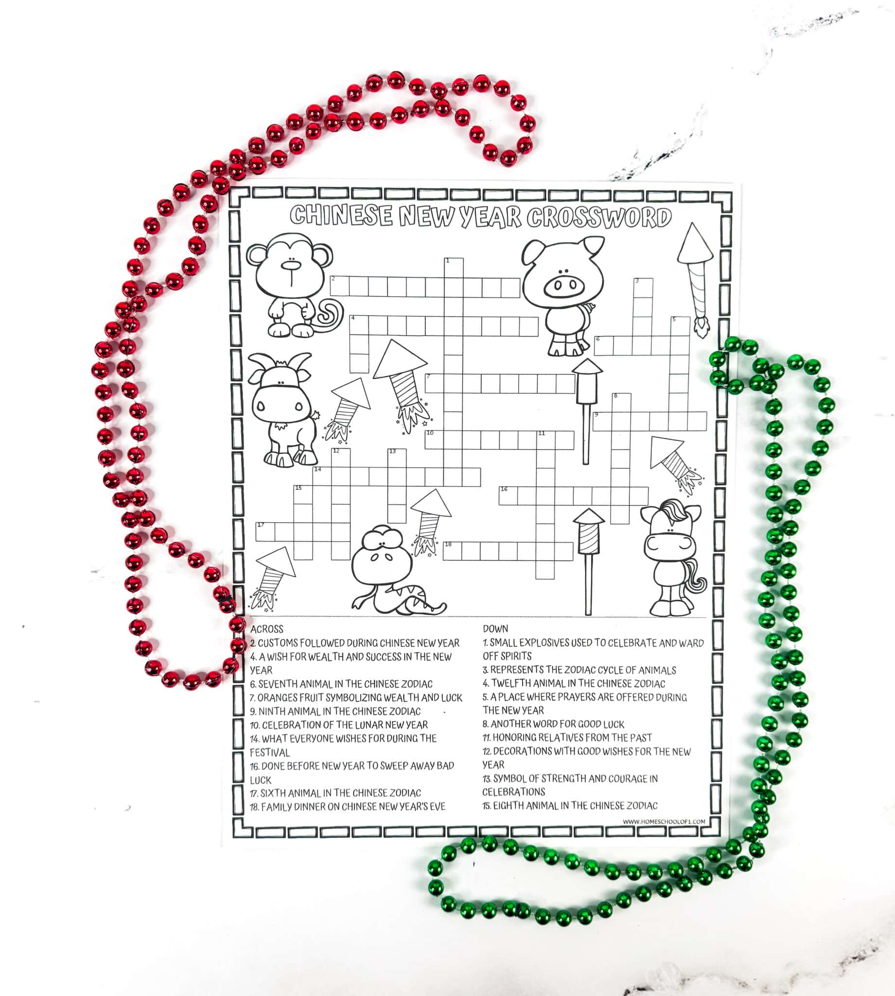 Free Chinese New Year Crossword Puzzle Printable