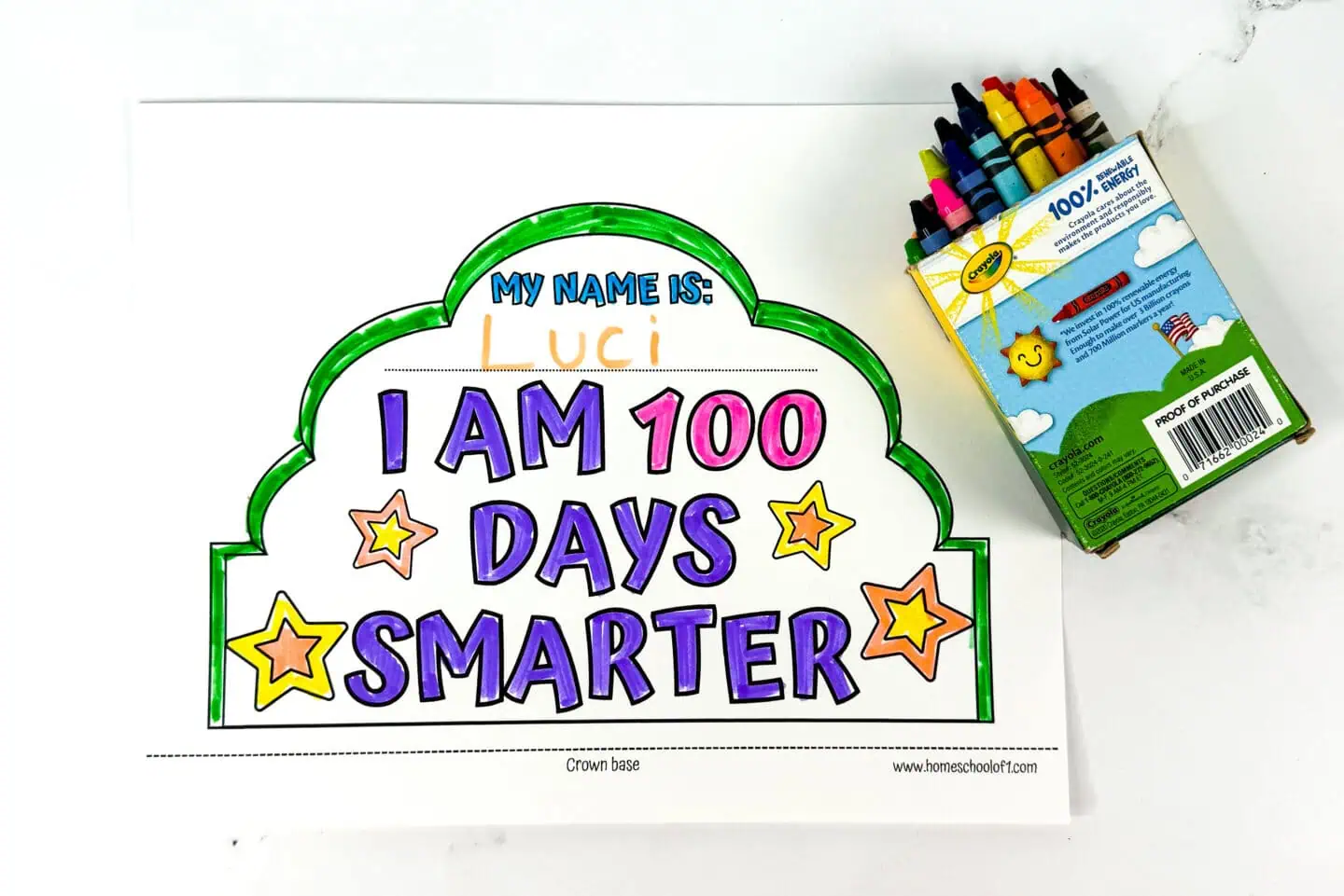 100th Day of School Crown Free Printable