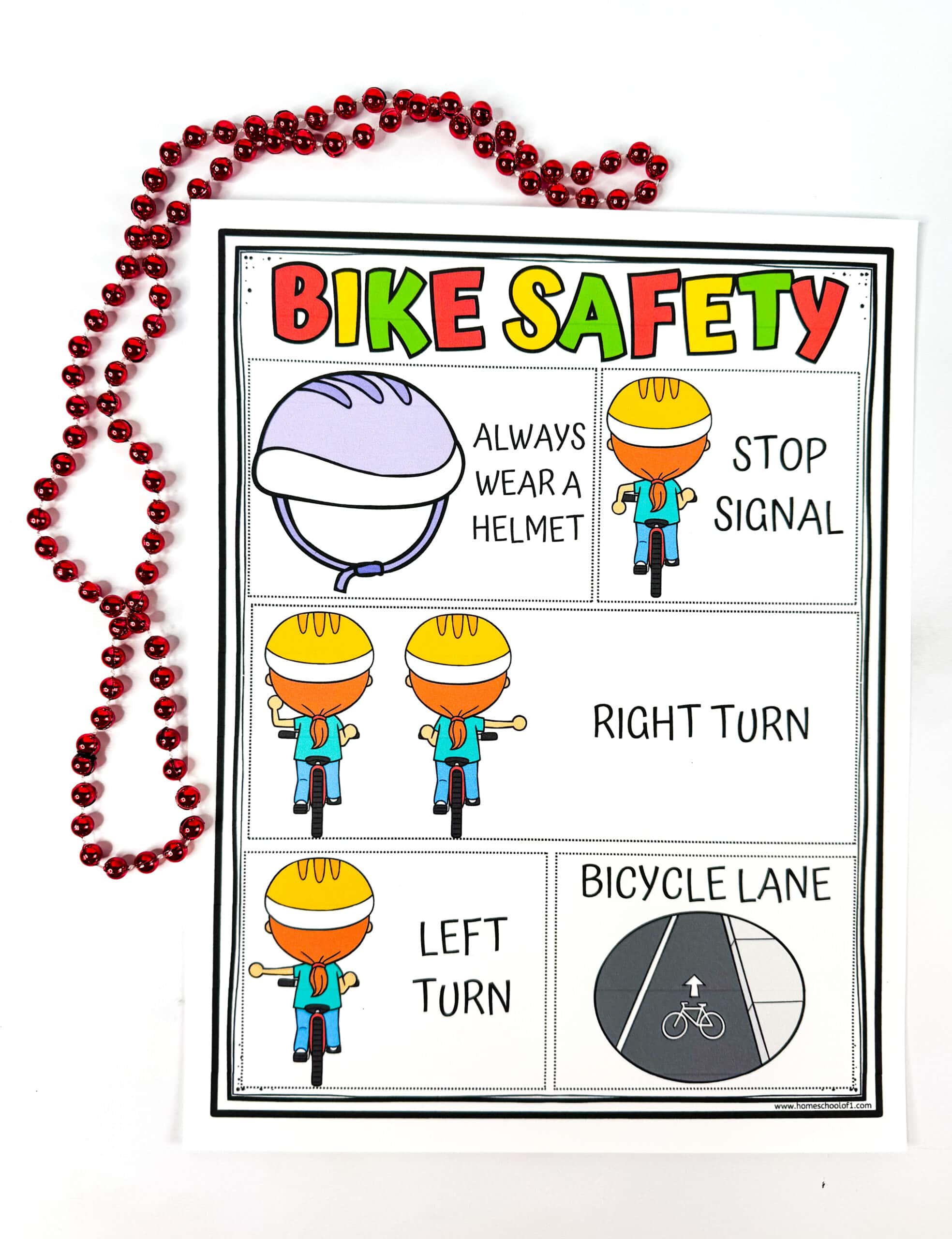 Free Bicycle Safety Worksheet