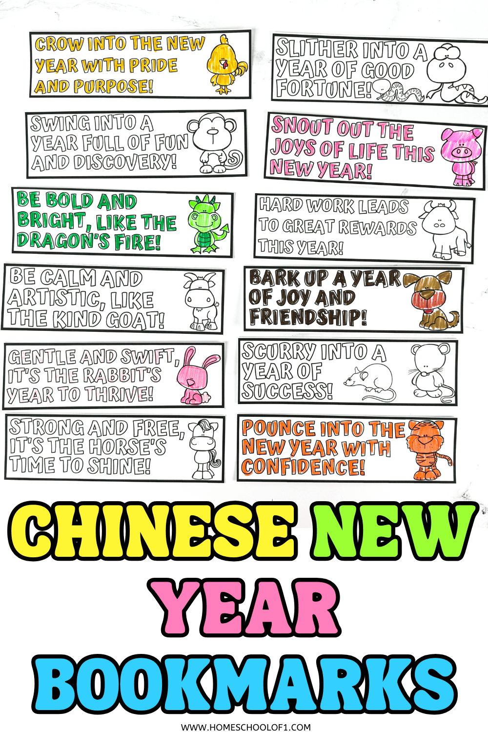 12 Free Chinese New Year Bookmark Printables