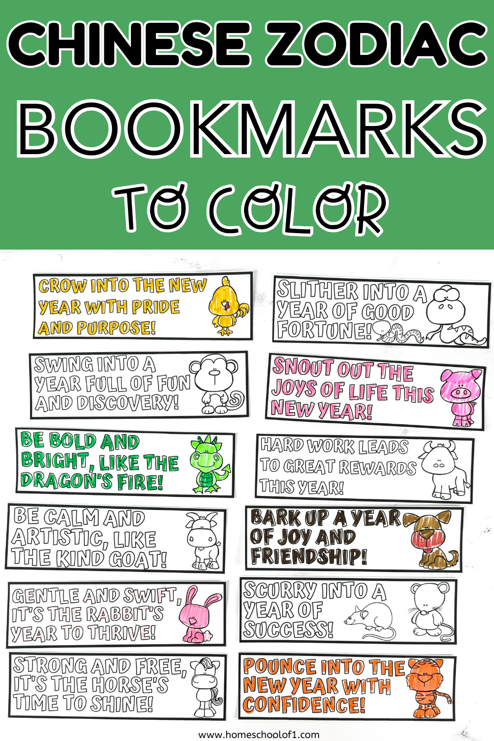 12 Free Chinese New Year Bookmark Printables