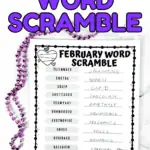 Free February Word Scramble Printable