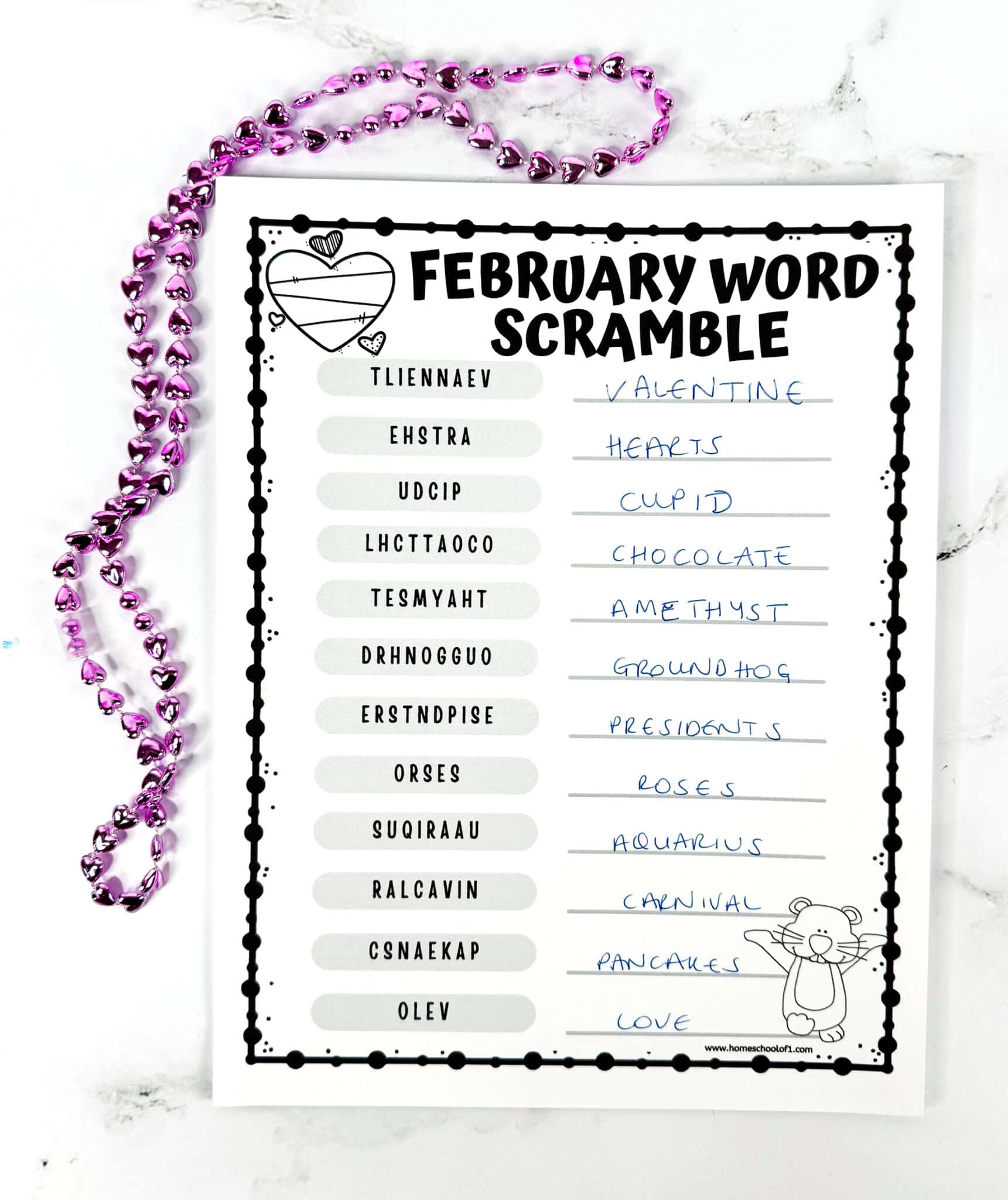 Free Word Scramble Printables for Kids and Adults (With Answers)