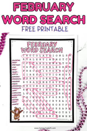 Free February Word Search Printable