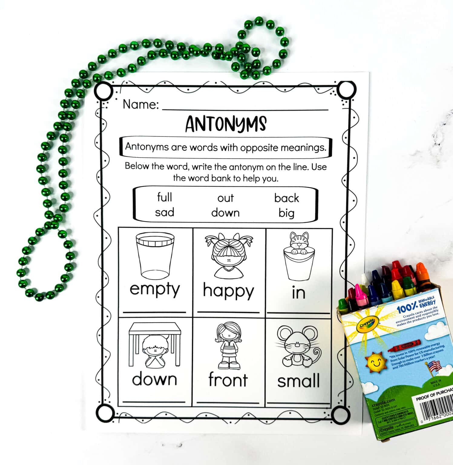 Free Antonyms Worksheets for Kids
