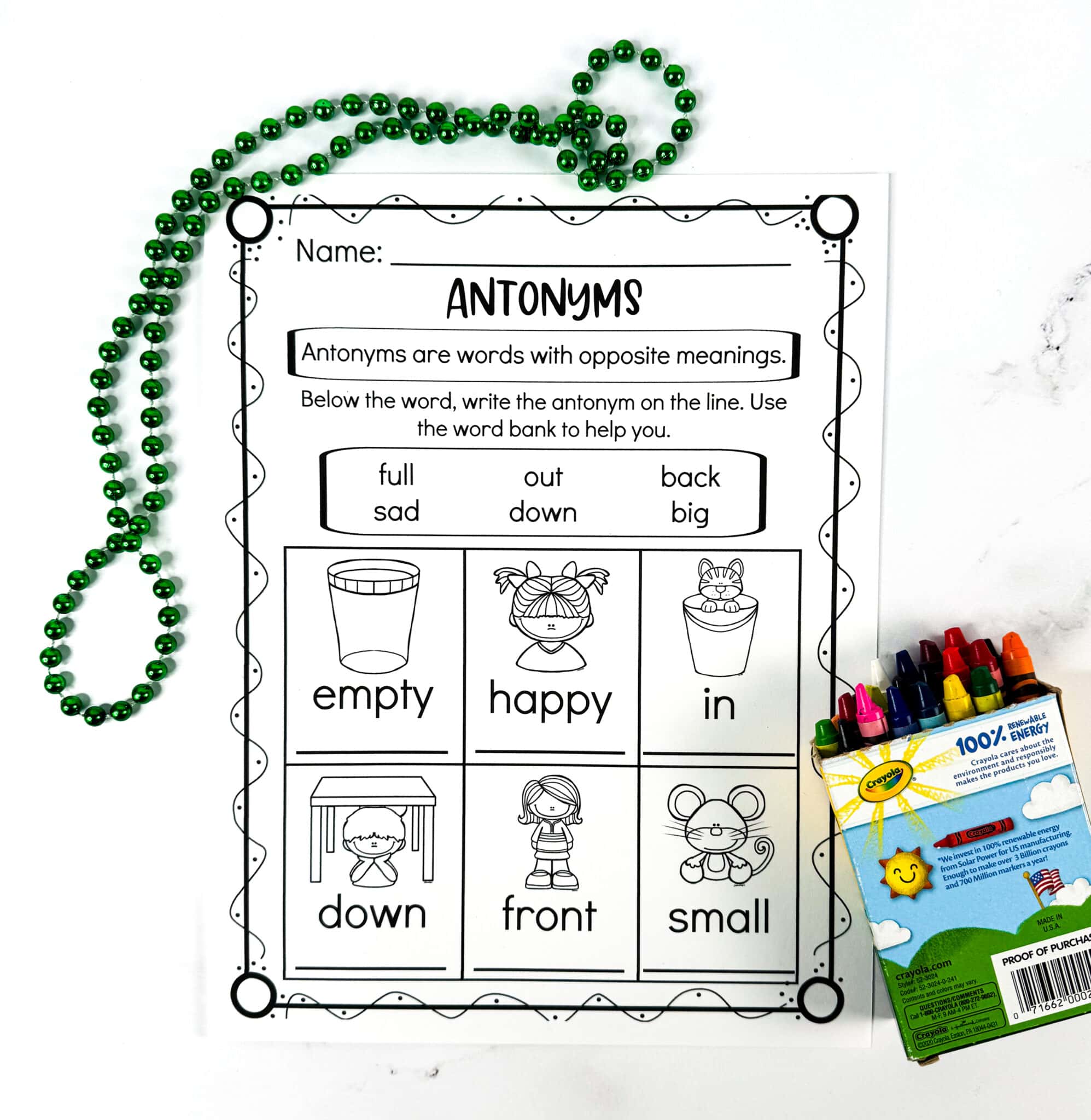 Free Antonyms Worksheets for Kids
