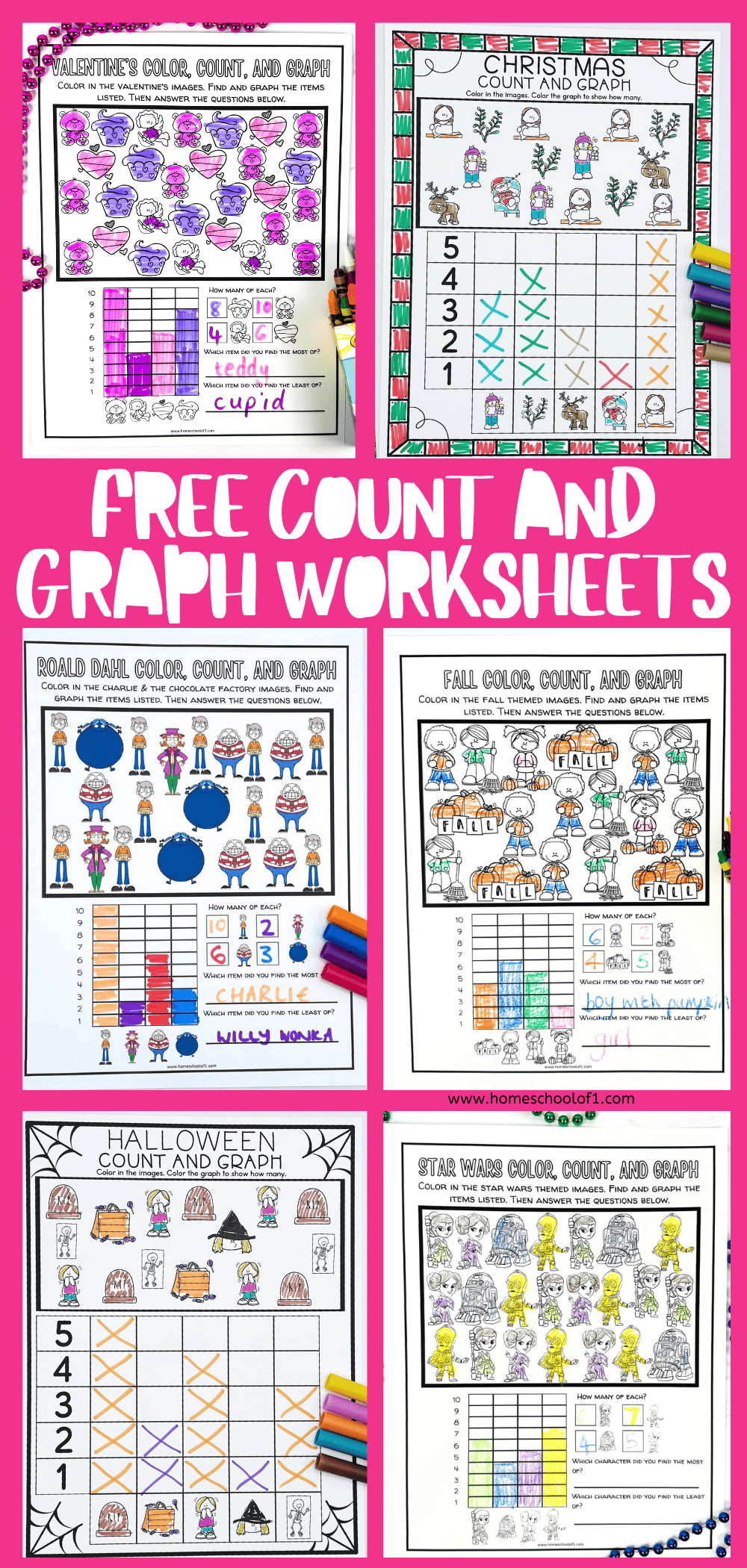 Free Count and Graph Worksheets For Math Fun