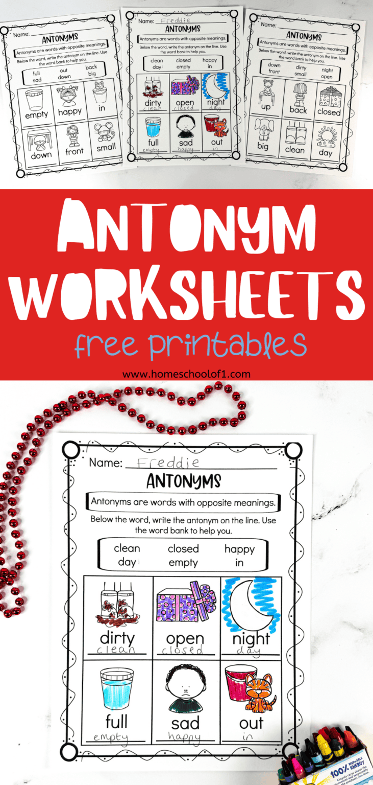 Free Printable Antonyms Worksheet | Learn Opposites with Ease!