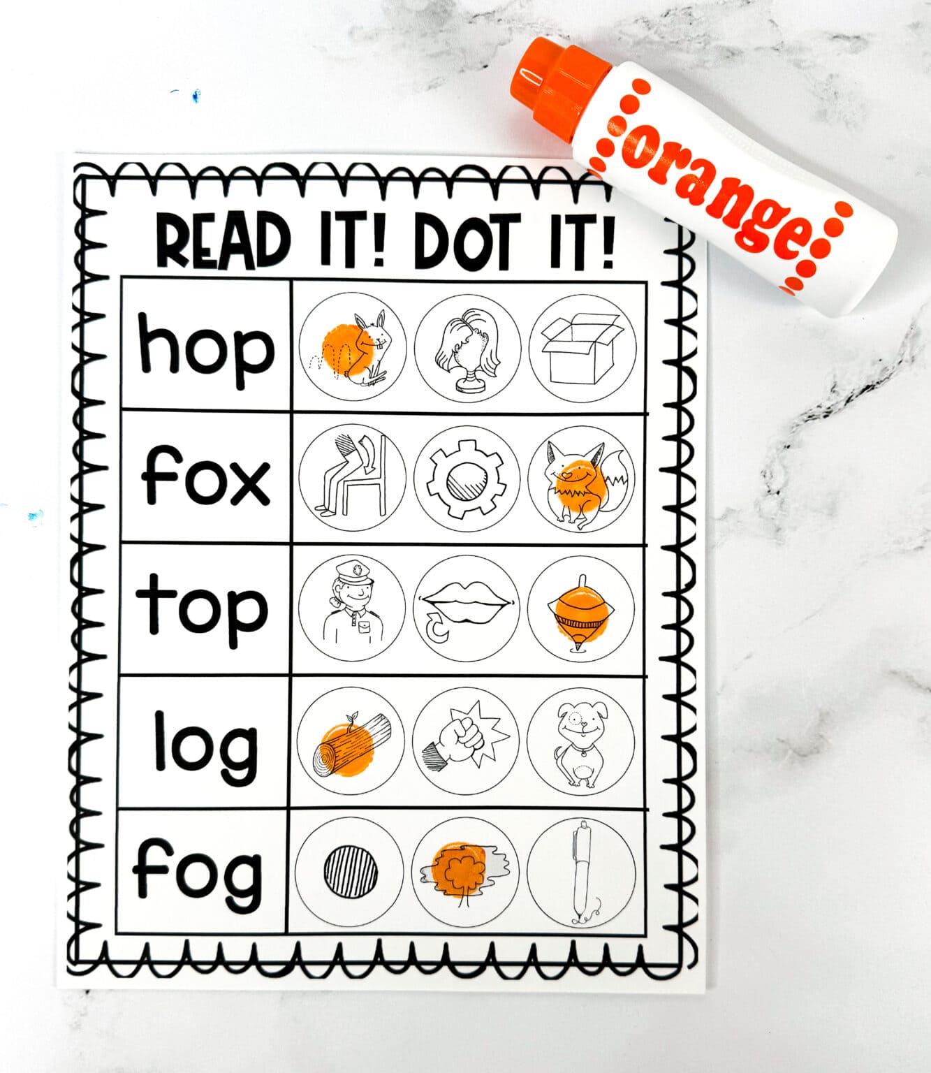 Free Read It, Dot It Worksheets