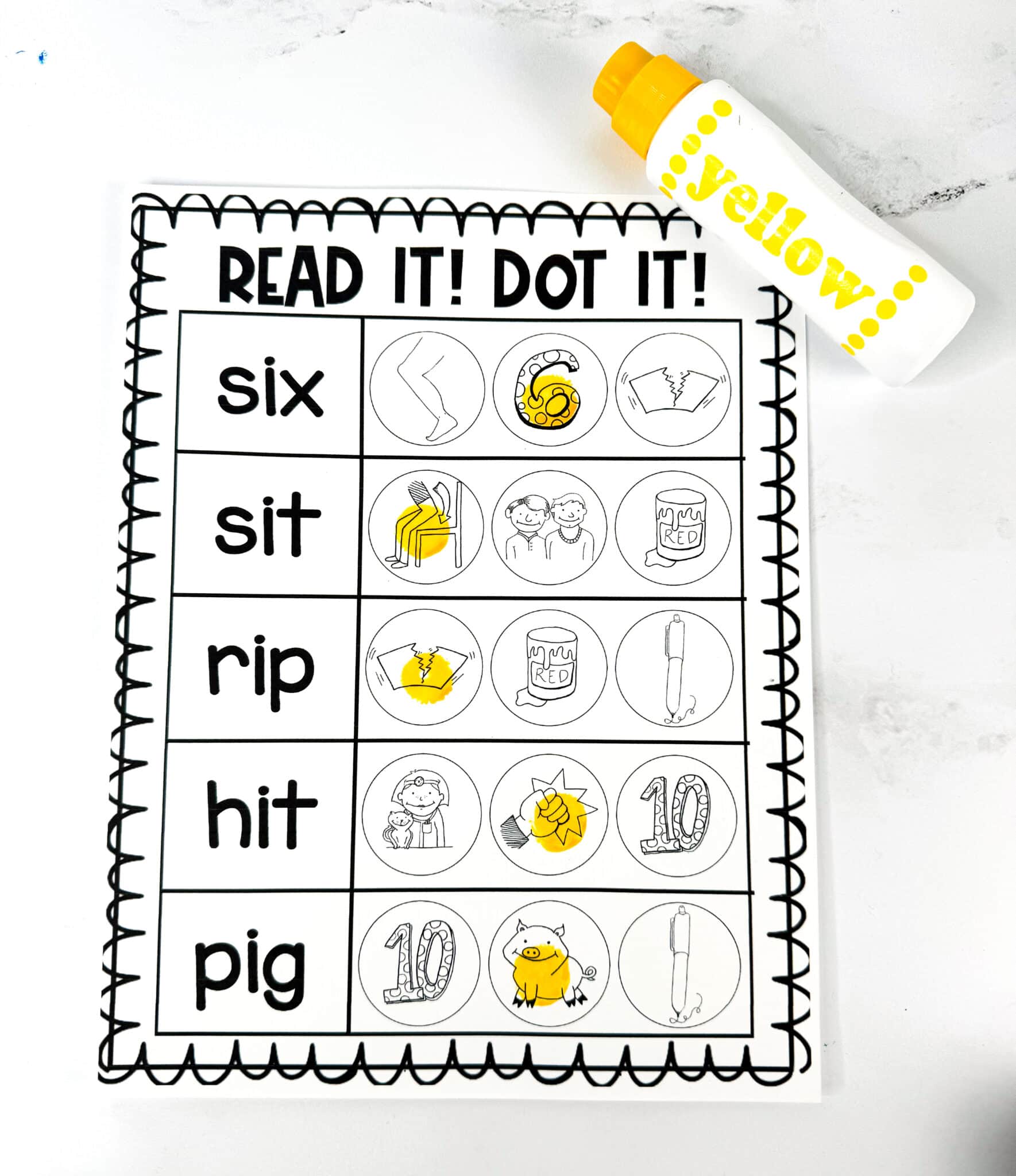 Free Read It, Dot It Worksheets
