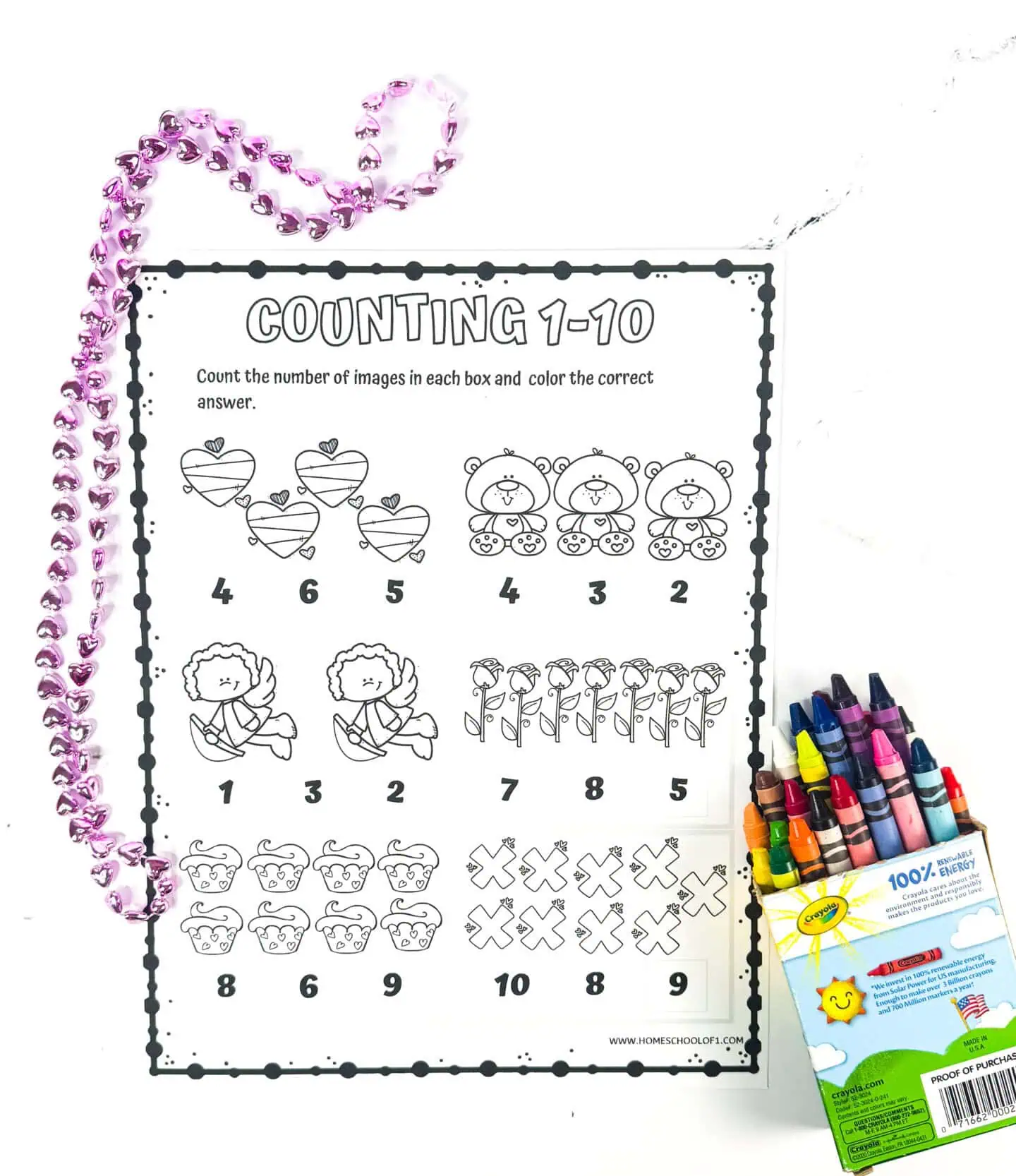 Valentine's Day Math Worksheets for Preschool & Kindergarten