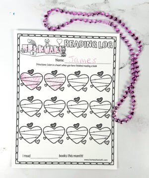 Free February Reading Log Printable