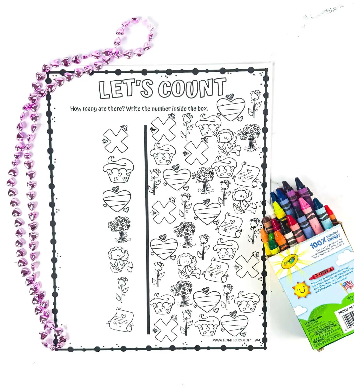 Valentine's Day Math Worksheets for Preschool & Kindergarten