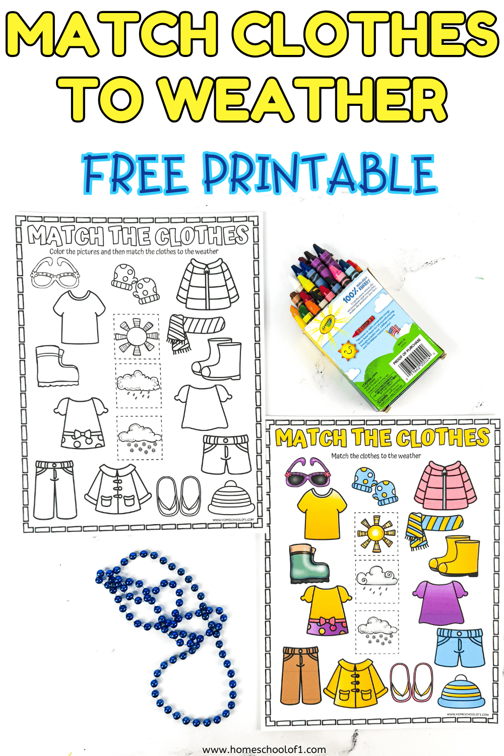 Free Weather and Clothes Worksheets for Kindergarten
