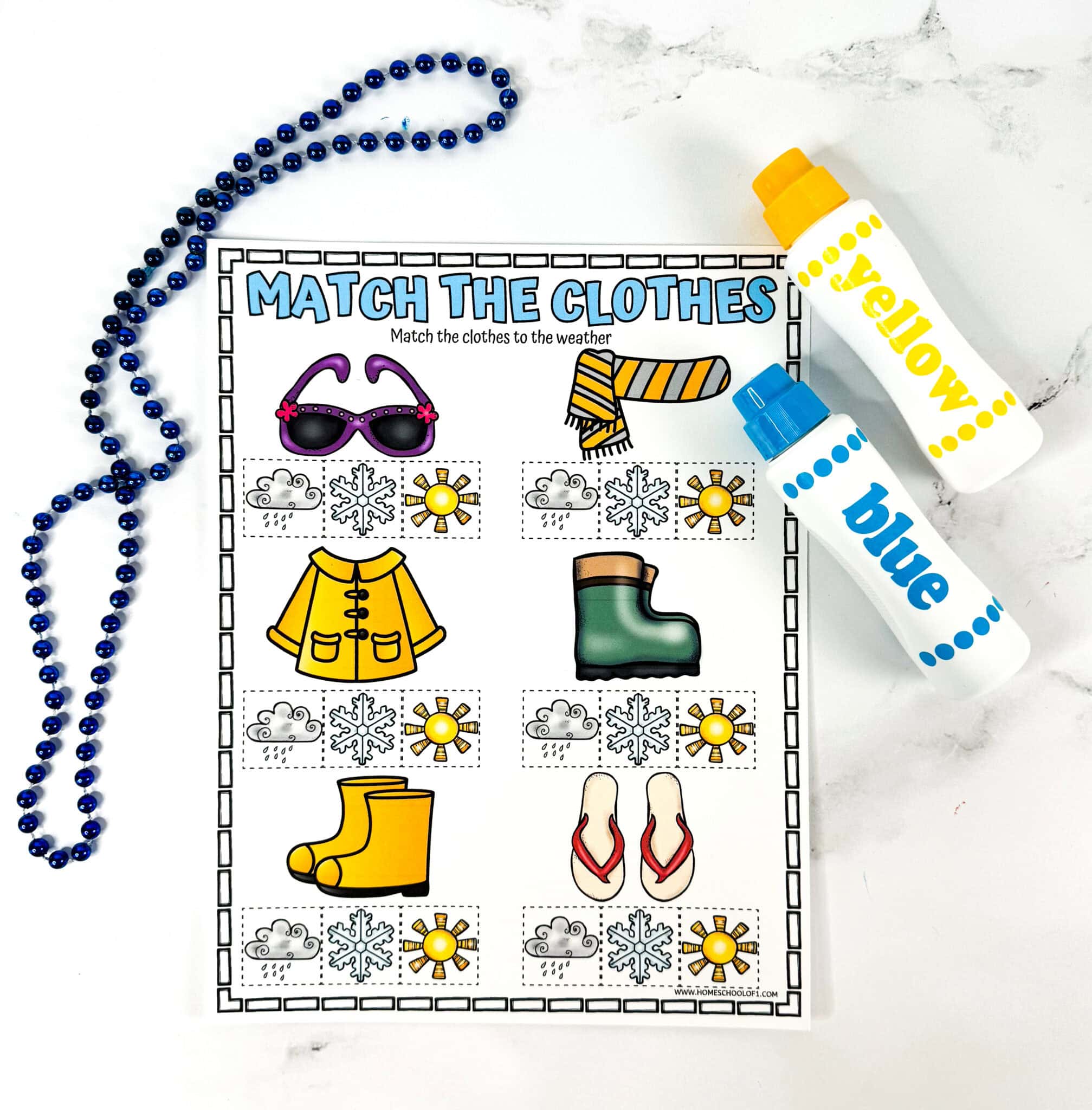 Free Weather and Clothes Worksheets for Kindergarten