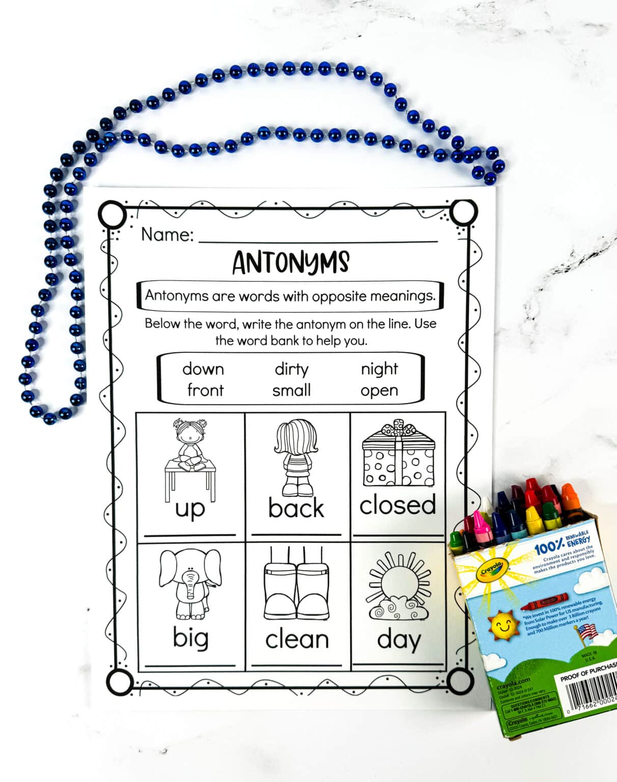 Free Antonyms Worksheets for Kids