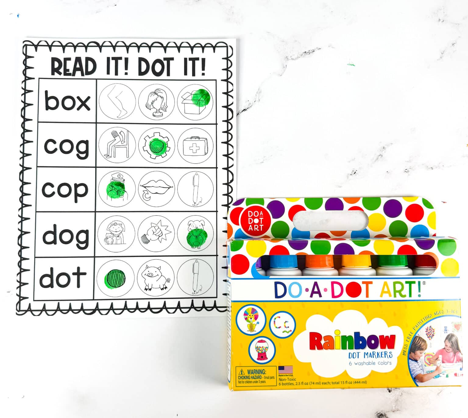 Free CVC Dot Marker Worksheets (Short Vowel Practice)