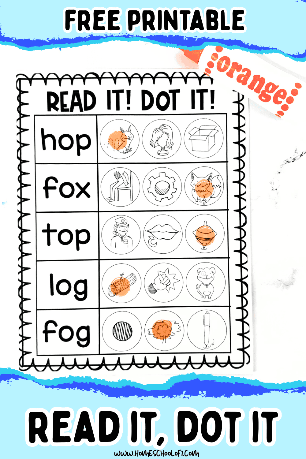 Free Read It, Dot It Worksheets