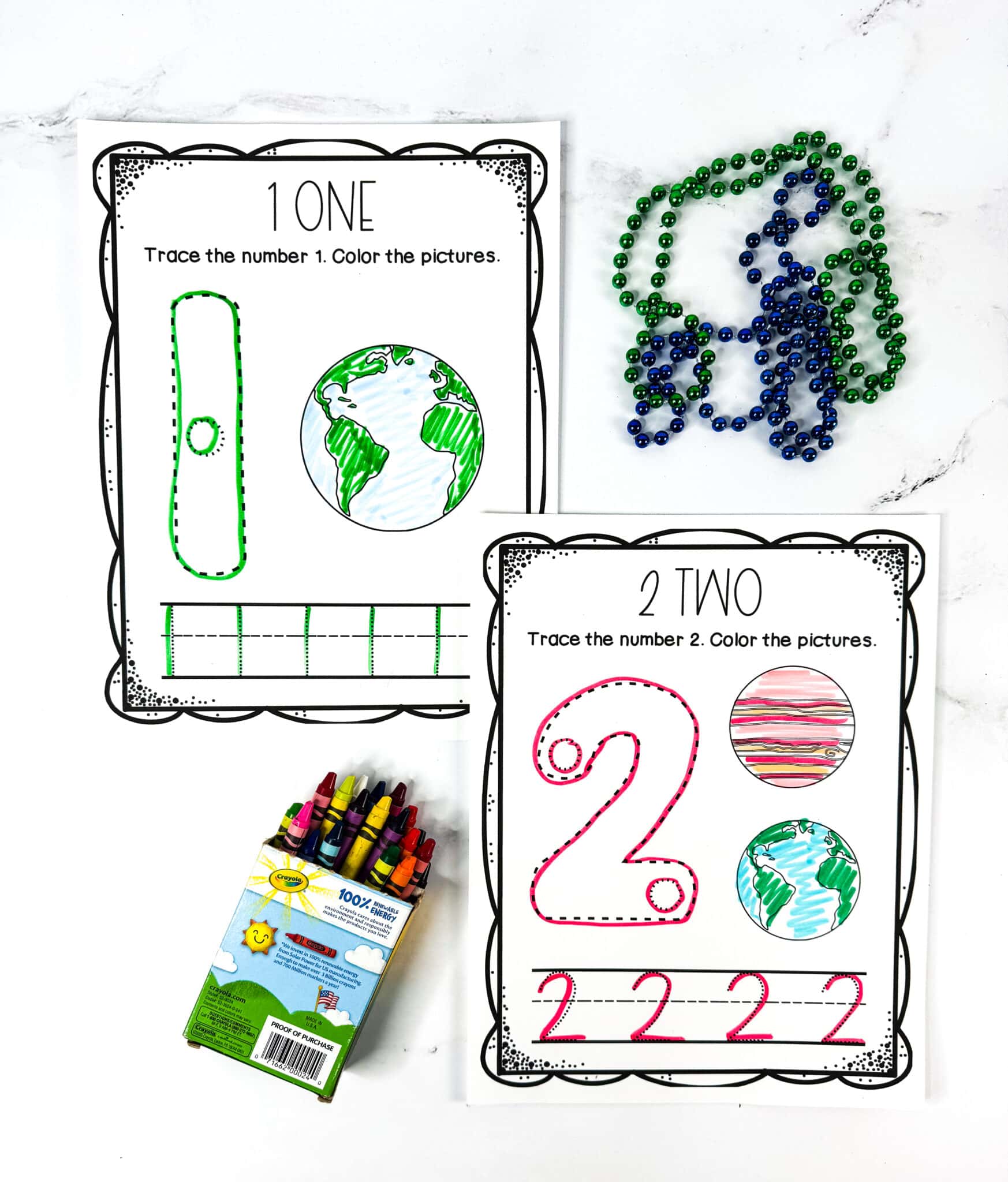 Free Planet Themed Printable Number Tracing Worksheets