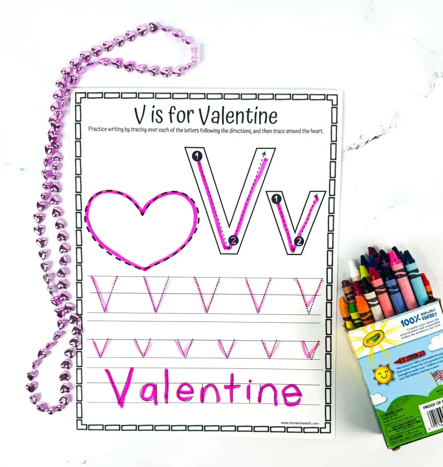 Valentine's Day Tracing Worksheets for Preschoolers