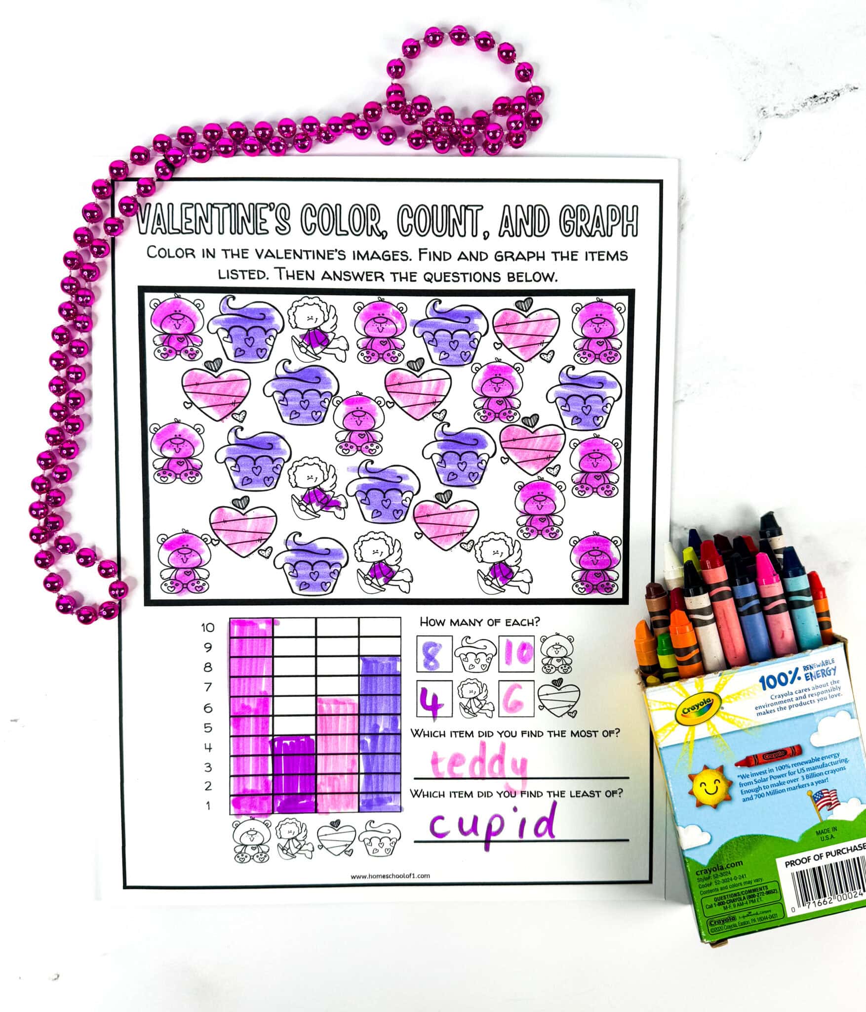 Free Valentine's Day Graphing Worksheet