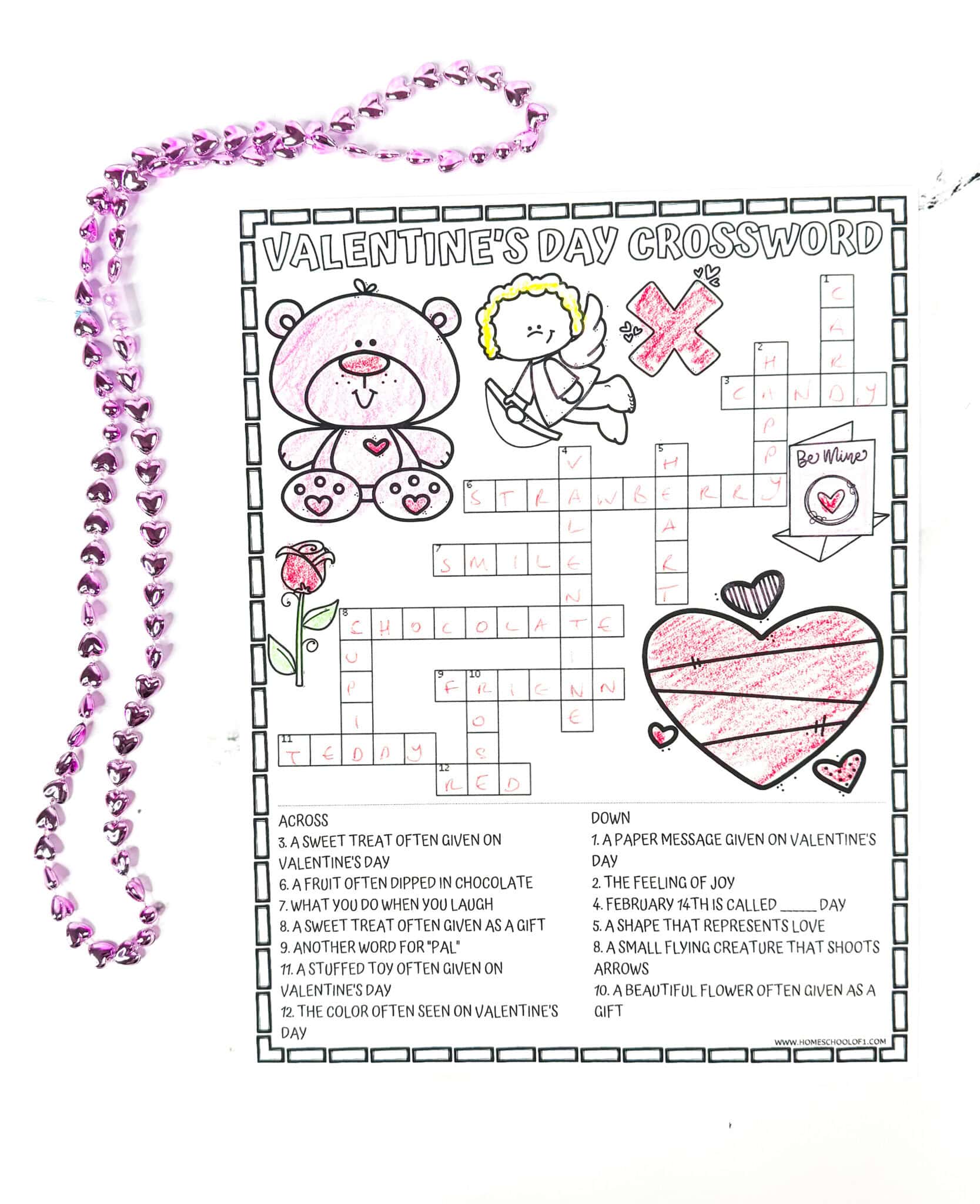 Free Valentine's Day Crossword Puzzle Printable