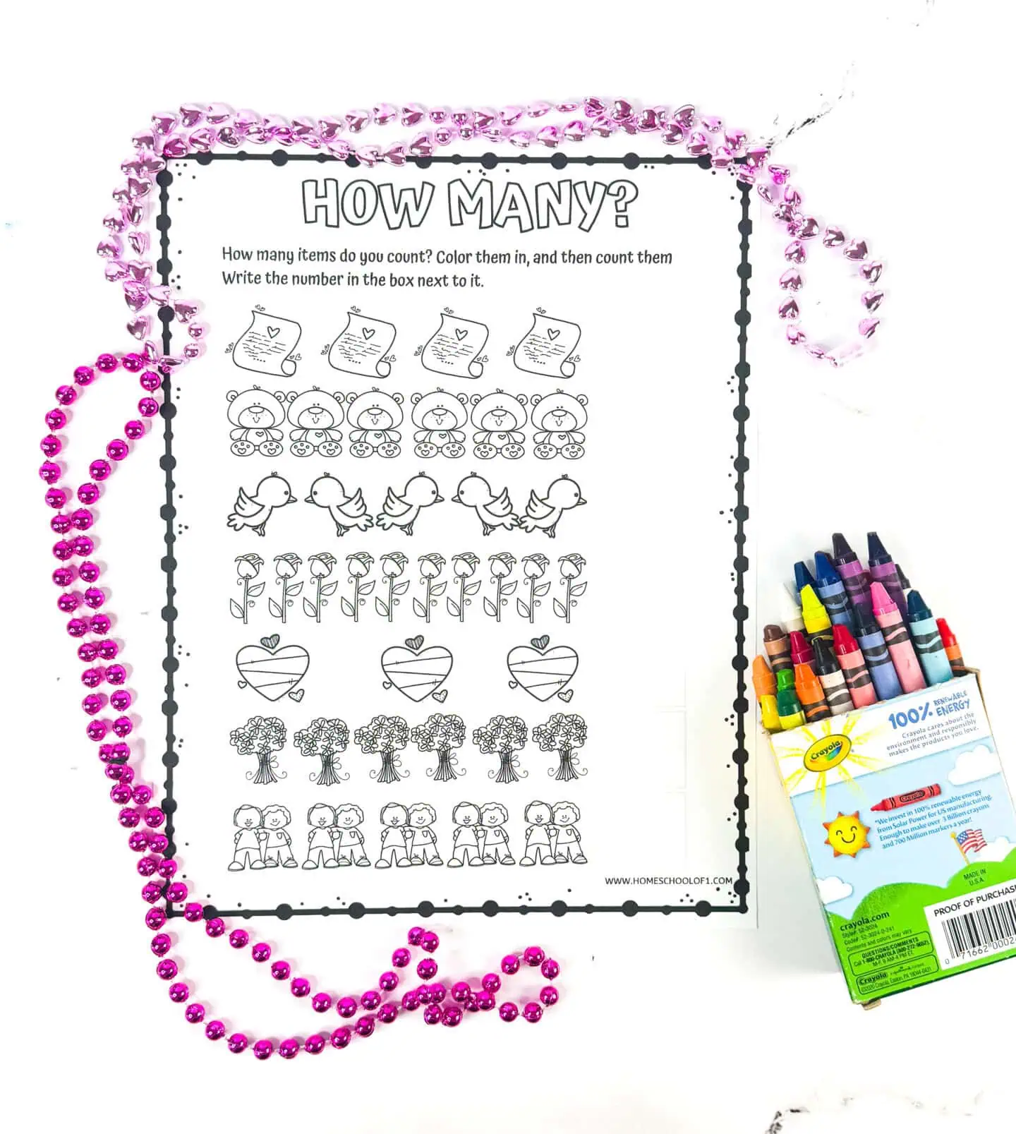 Valentine's Day Math Worksheets for Preschool & Kindergarten