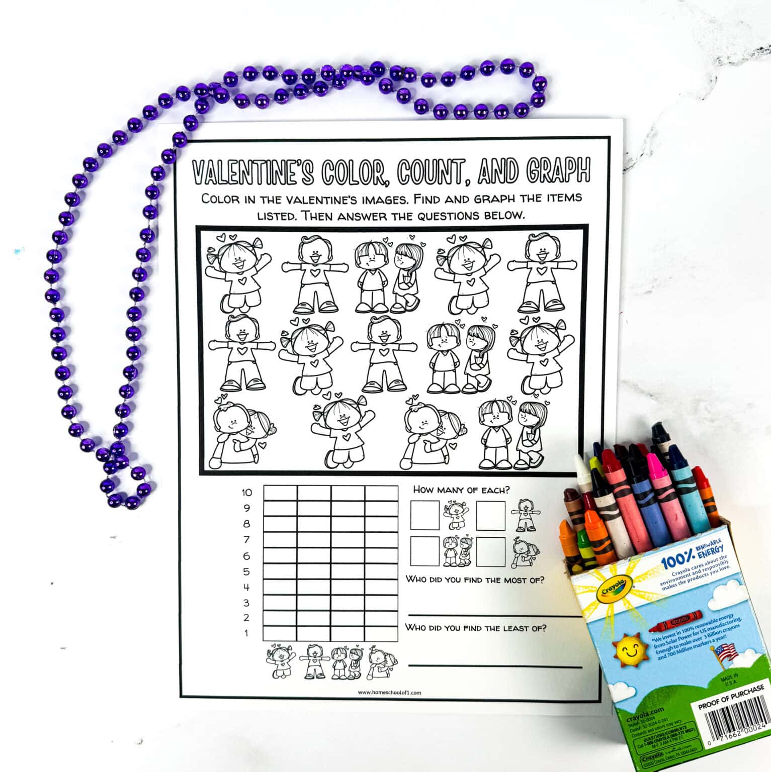 Free Valentine's Day Graphing Worksheet