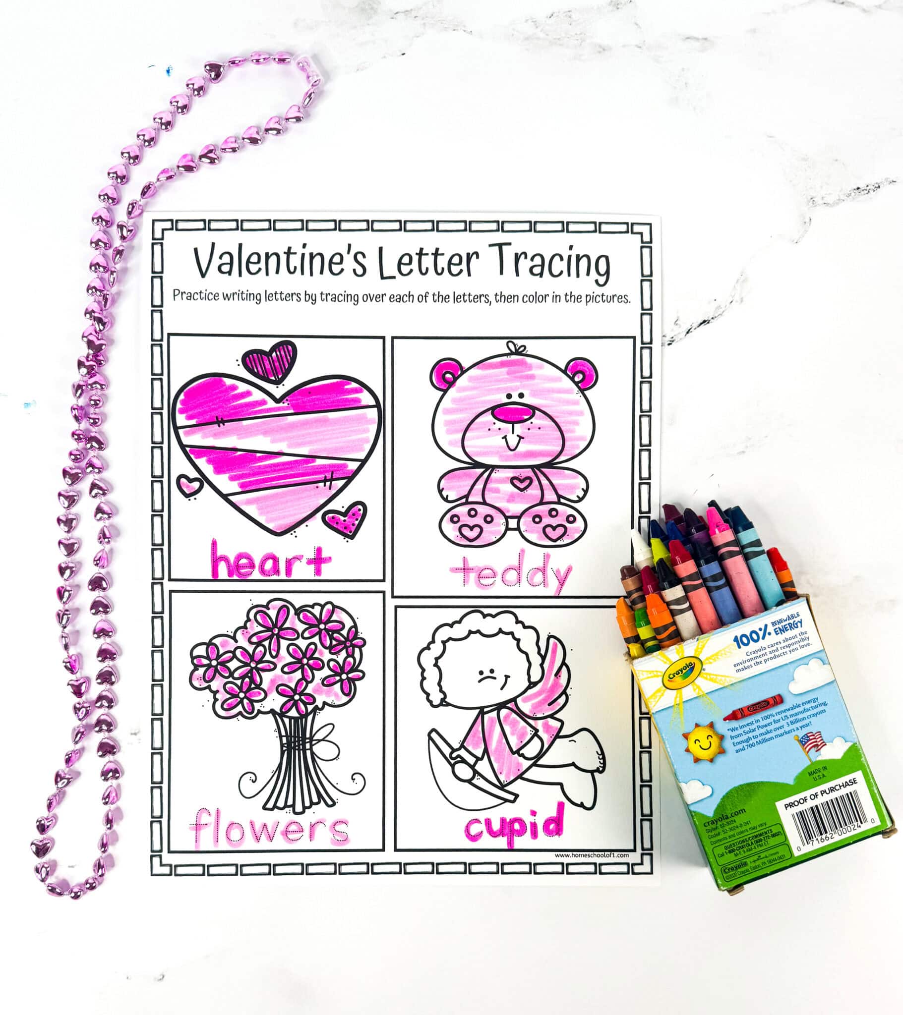 Valentine's Day Tracing Worksheets for Preschoolers