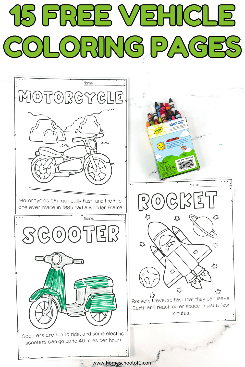 15 Free Transportation Coloring Pages