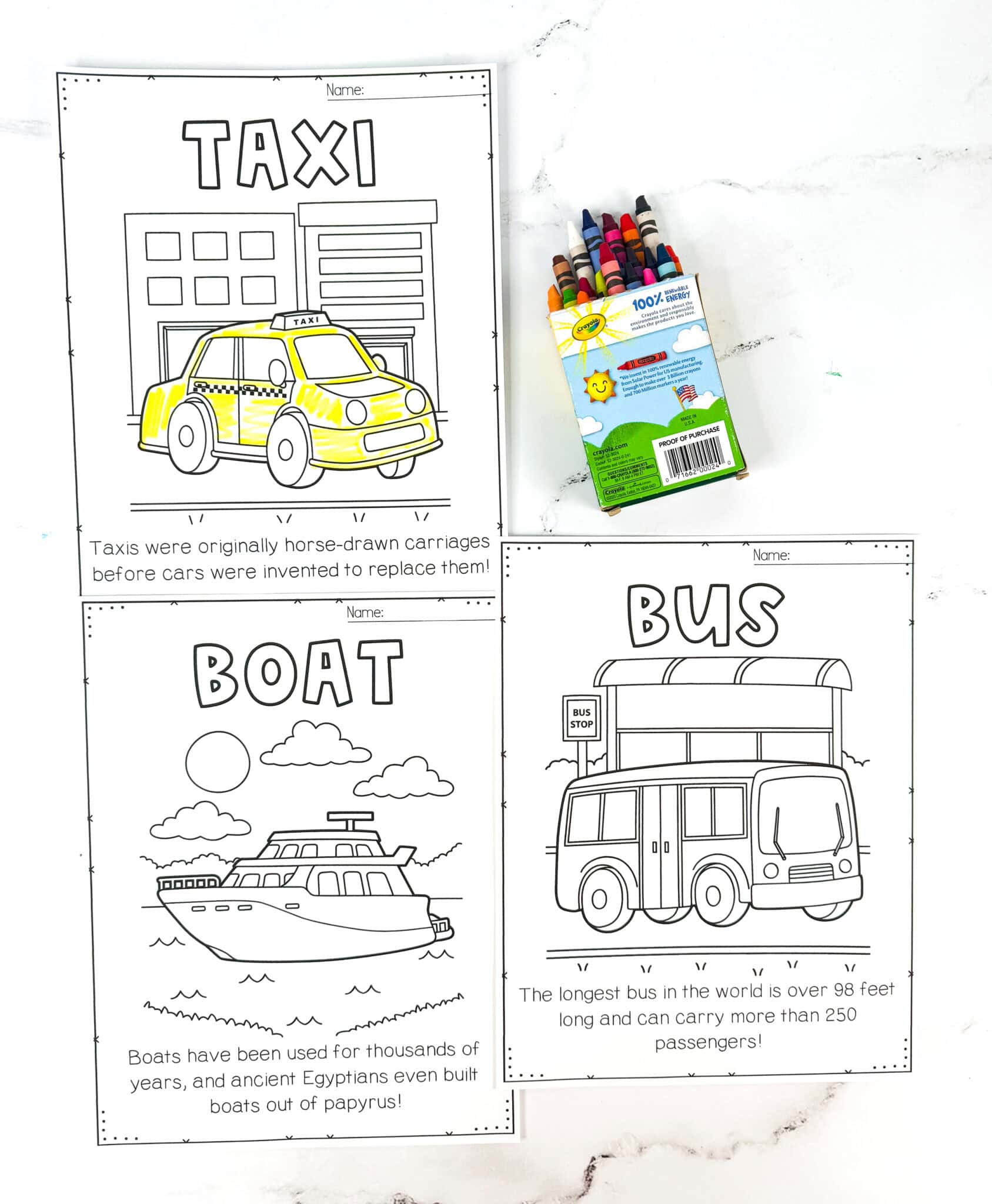 15 Free Transportation Coloring Pages