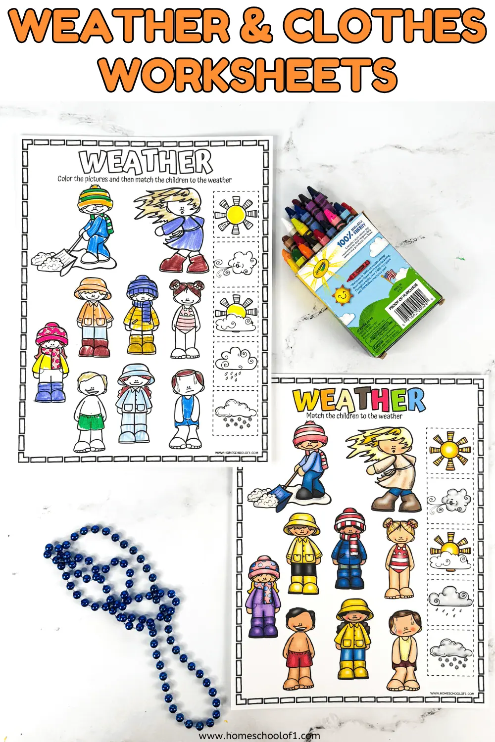 Free Weather and Clothes Worksheets for Kindergarten