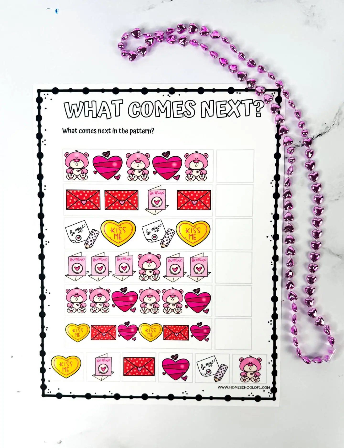 Valentine's Day Math Worksheets for Preschool & Kindergarten