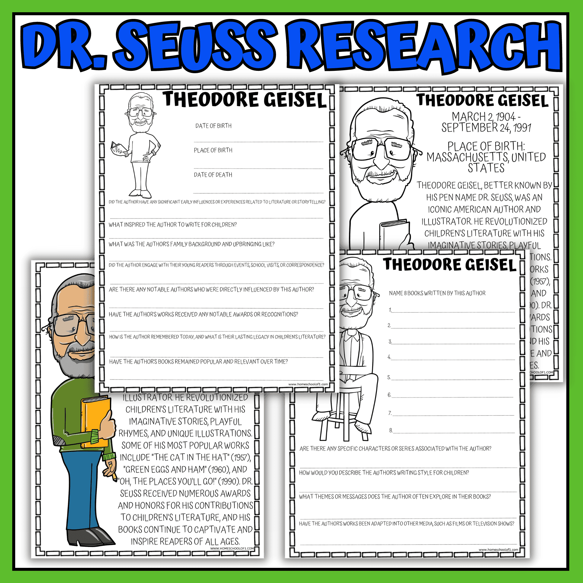 Dr Seuss Crossword Puzzle (Free Printable)