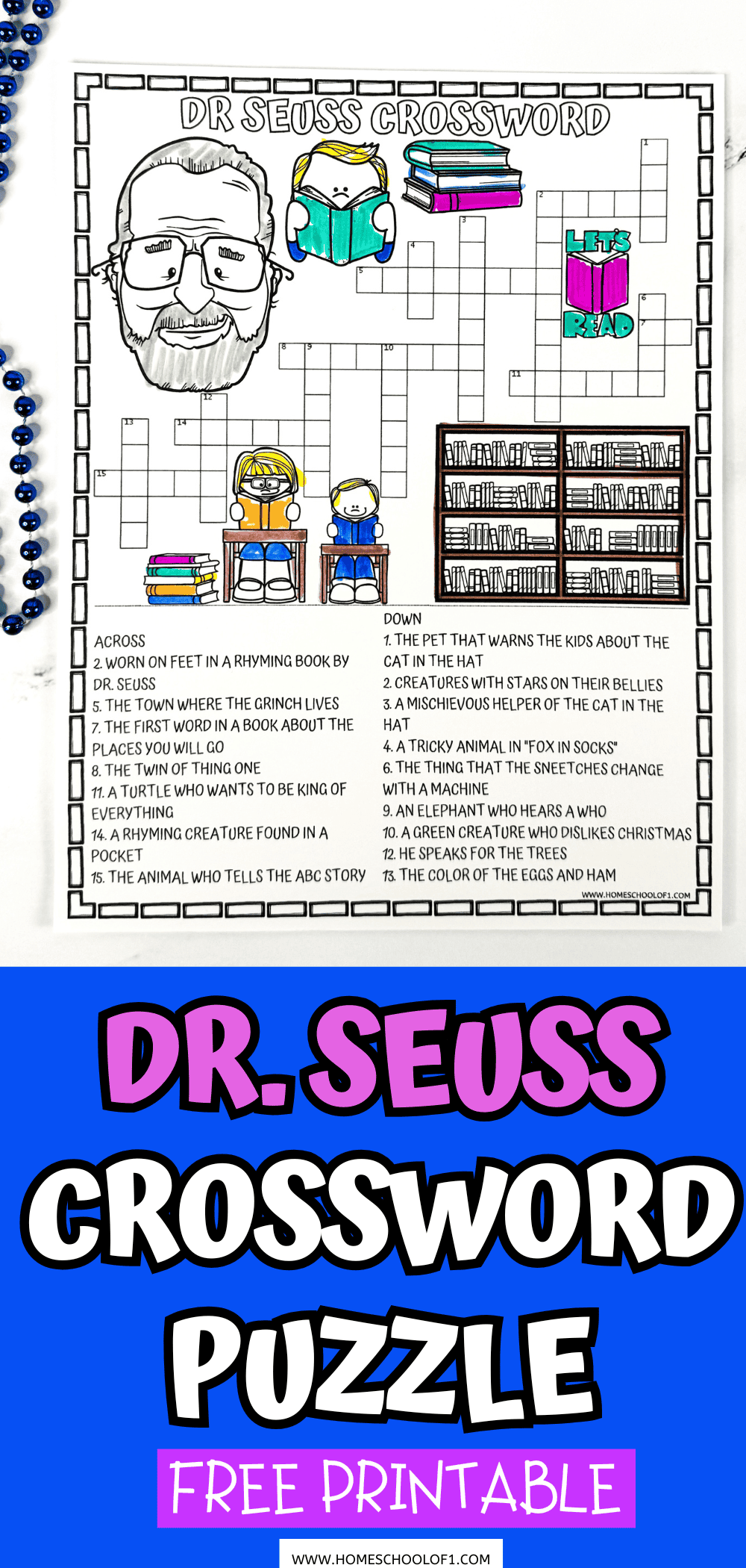 Dr Seuss Crossword Puzzle (Free Printable)