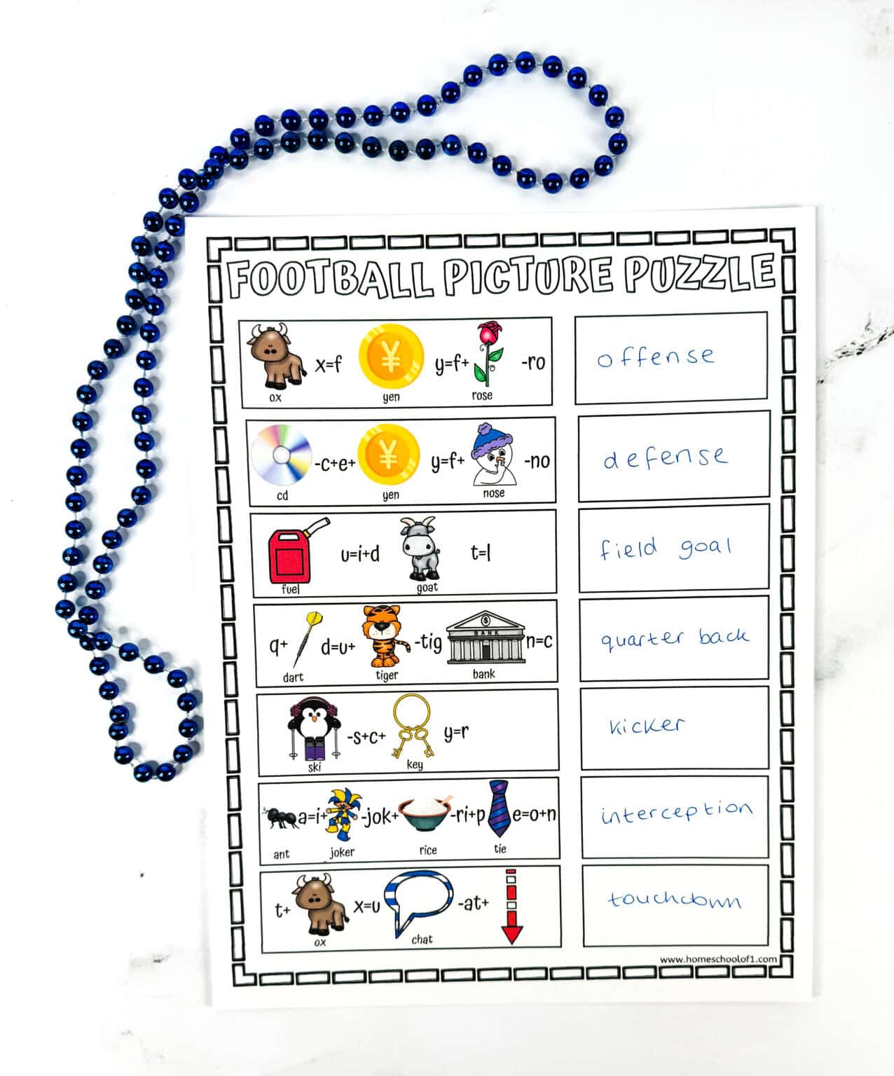 Free Football Picture Puzzle Printable For Super Bowl Fun!