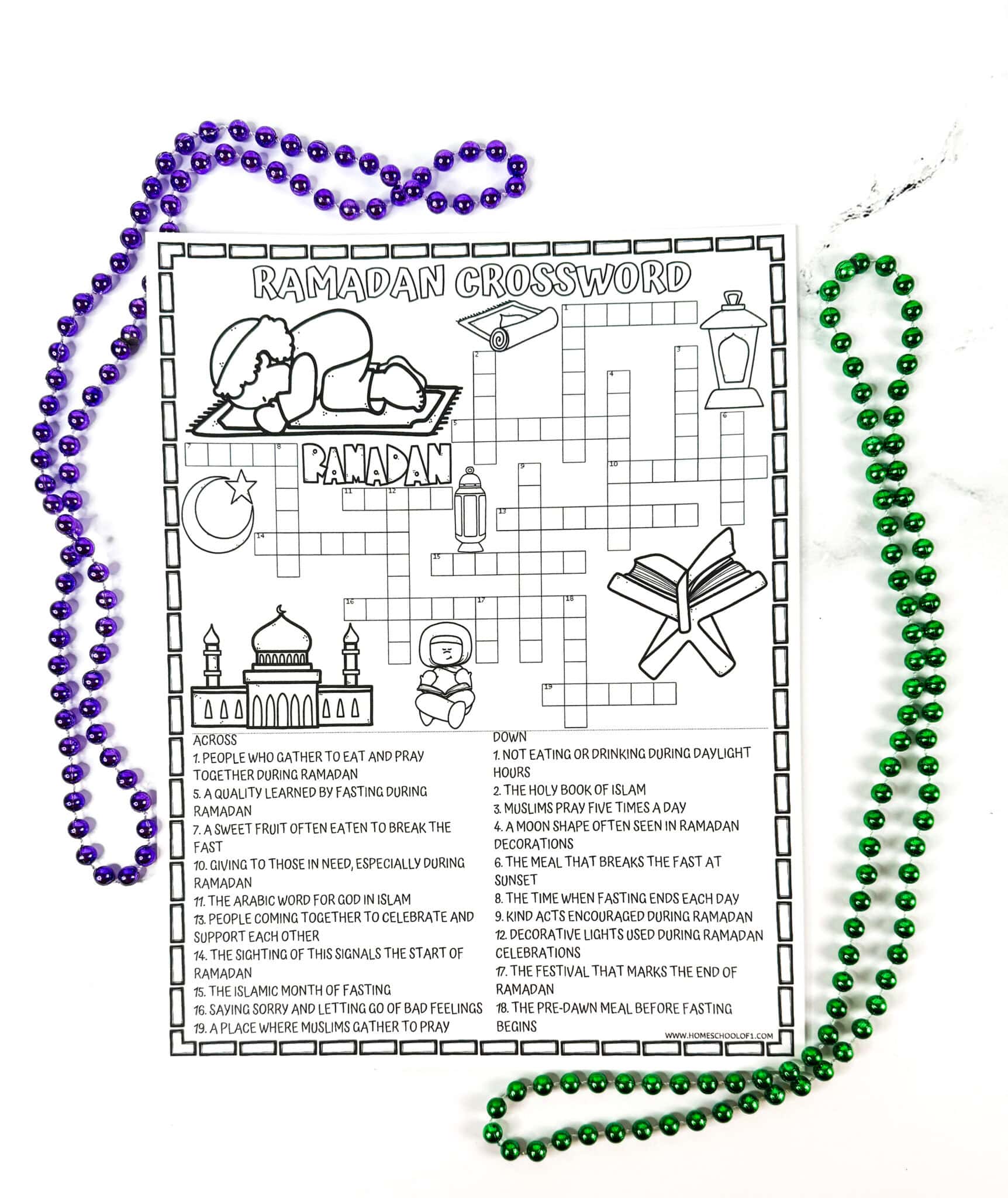 Free Ramadan Crossword Puzzle Printable